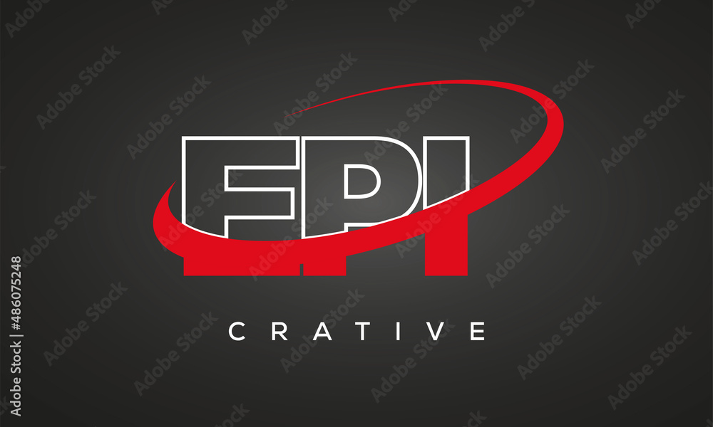 EPI letters creative technology logo with 360 symbol vector art ...