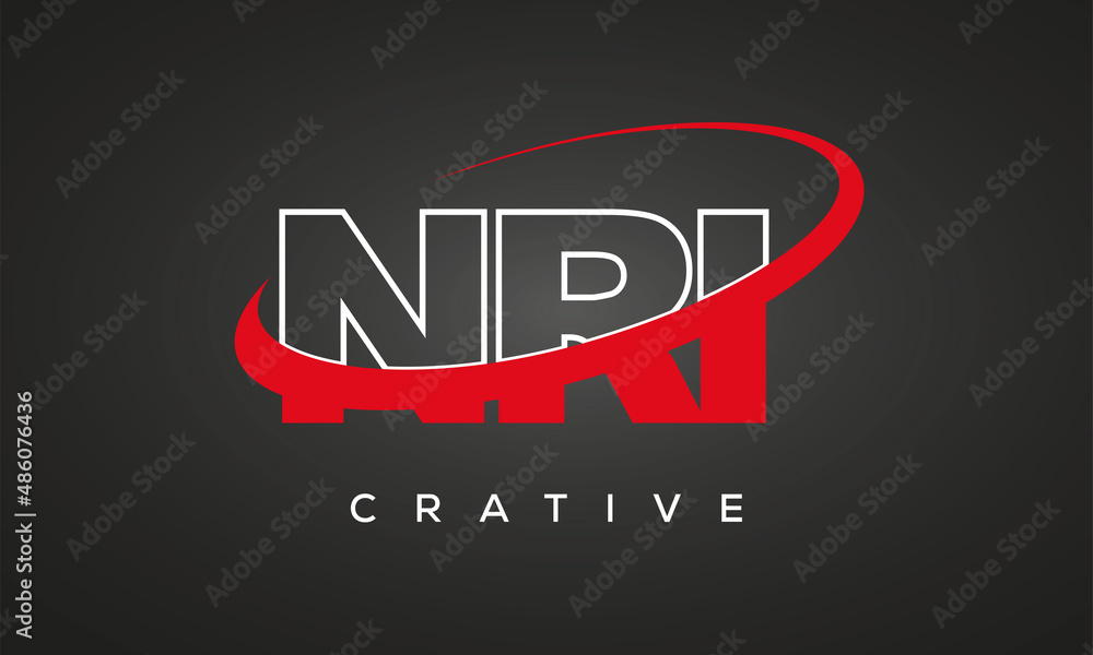 Vetor de NRI letters creative technology logo with 360 symbol vector ...