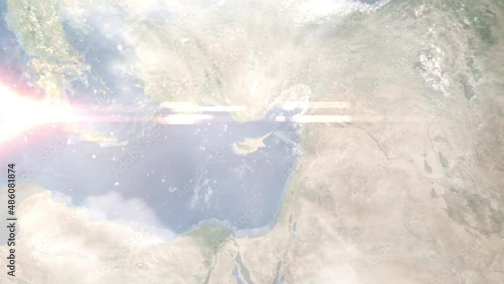 Video Stock Earth zoom in from outer space to city. Zooming on Cyprus ...