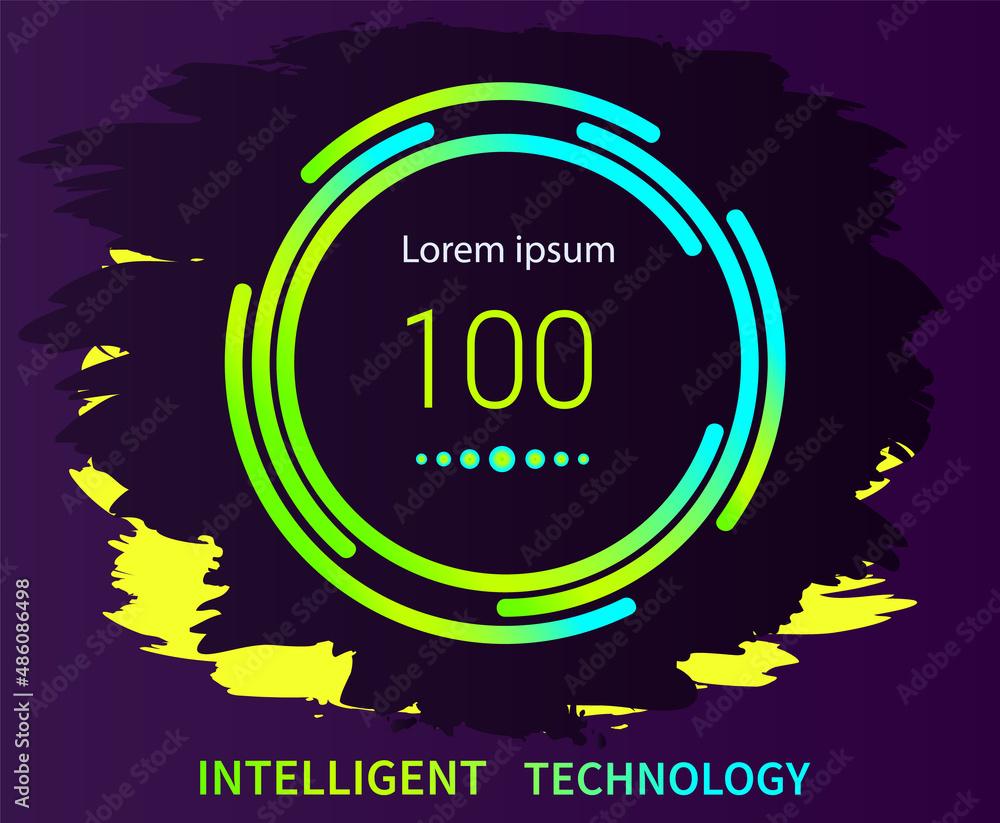 Intelligent technology hud interactive panel. Data screen with charts ...