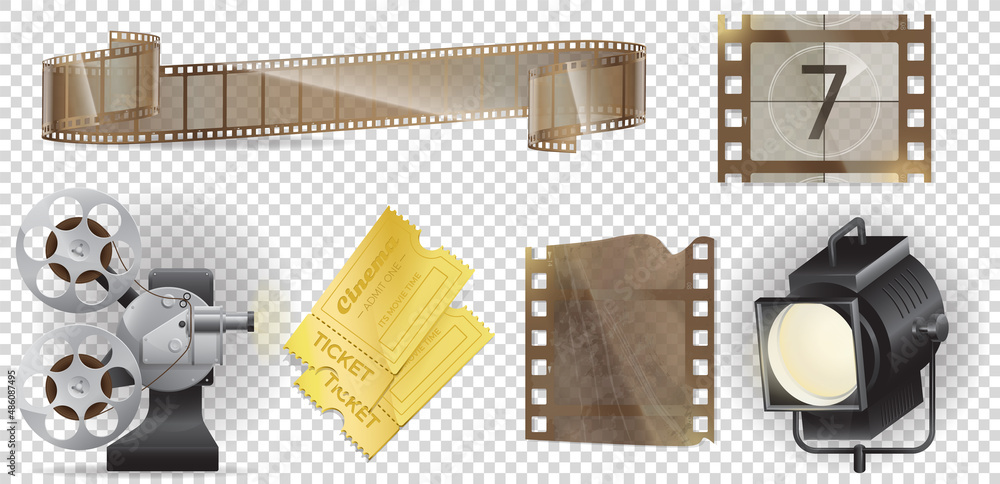 Set icons cinematography cinema and movie vector illustration isolated ...