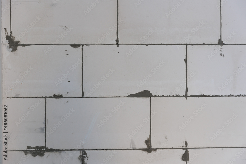 Wall of building blocks. Gas block. Background and texture Stock Photo ...