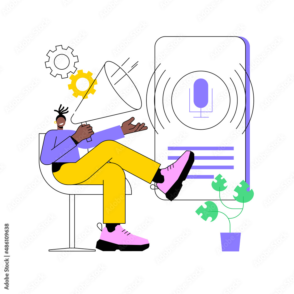 Speech to text abstract concept vector illustration. Multi-language ...