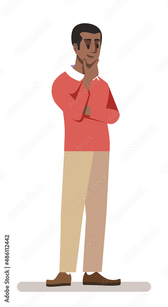 Cartoon Man Standing Sideways