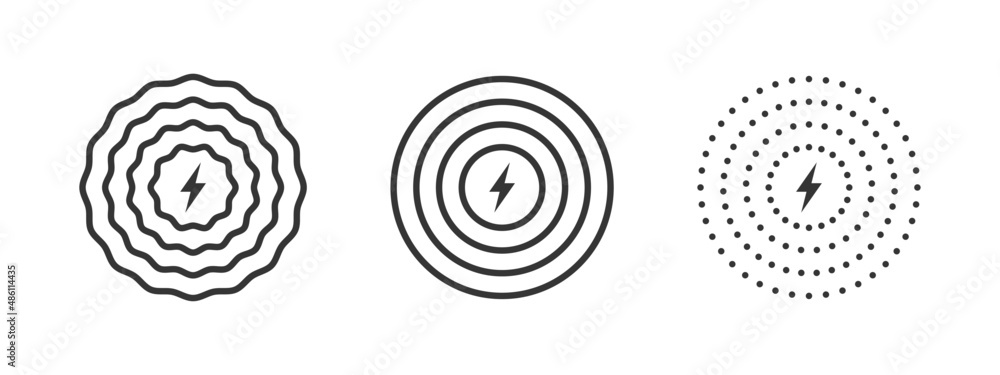 Wireless charger. Wireless charging location icons. Phone charge simple ...