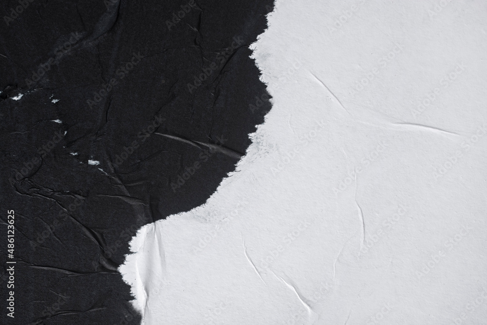Background black and white torn paper with folds. Stock Photo | Adobe Stock