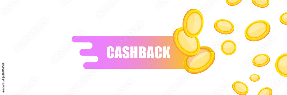 vector cash back horizontal banner design template with cash back icon ...