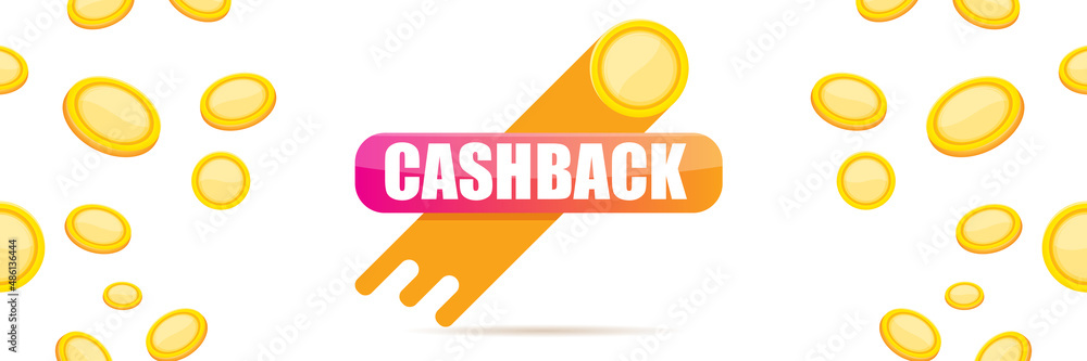 vector cash back horizontal banner design template with cash back icon ...
