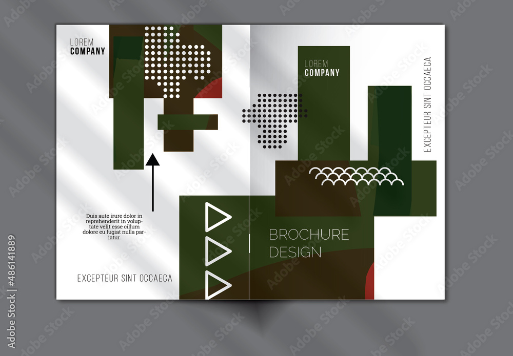 Brochure Cover Layout Geometric Shapes and Abstract Bright Rectangles ...