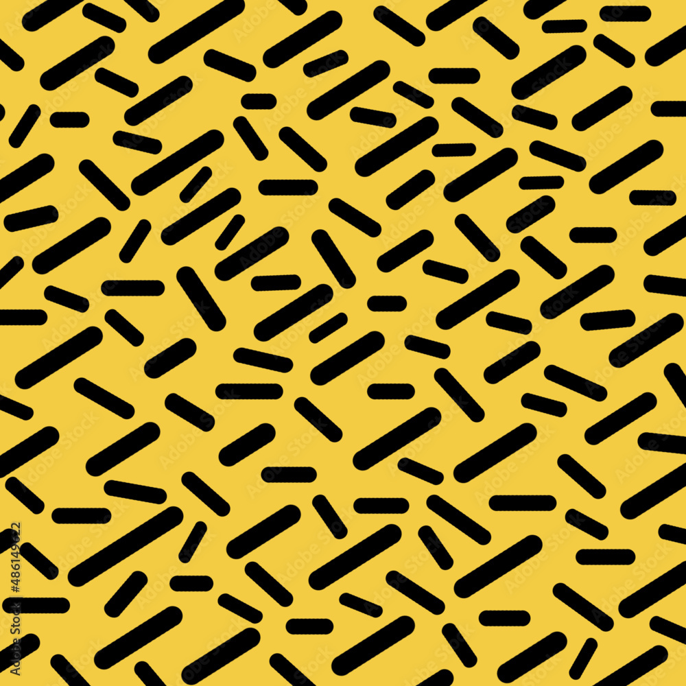 Black stripes on a yellow background vector illustration. 90s nostalgia ...