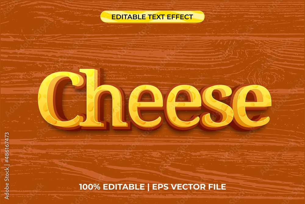cheese 3d text effect with food theme. purple typography template for ...