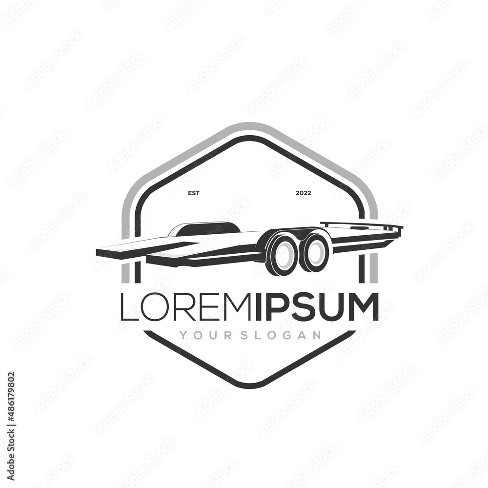 trailer icon logo design silhouette Stock Vector | Adobe Stock