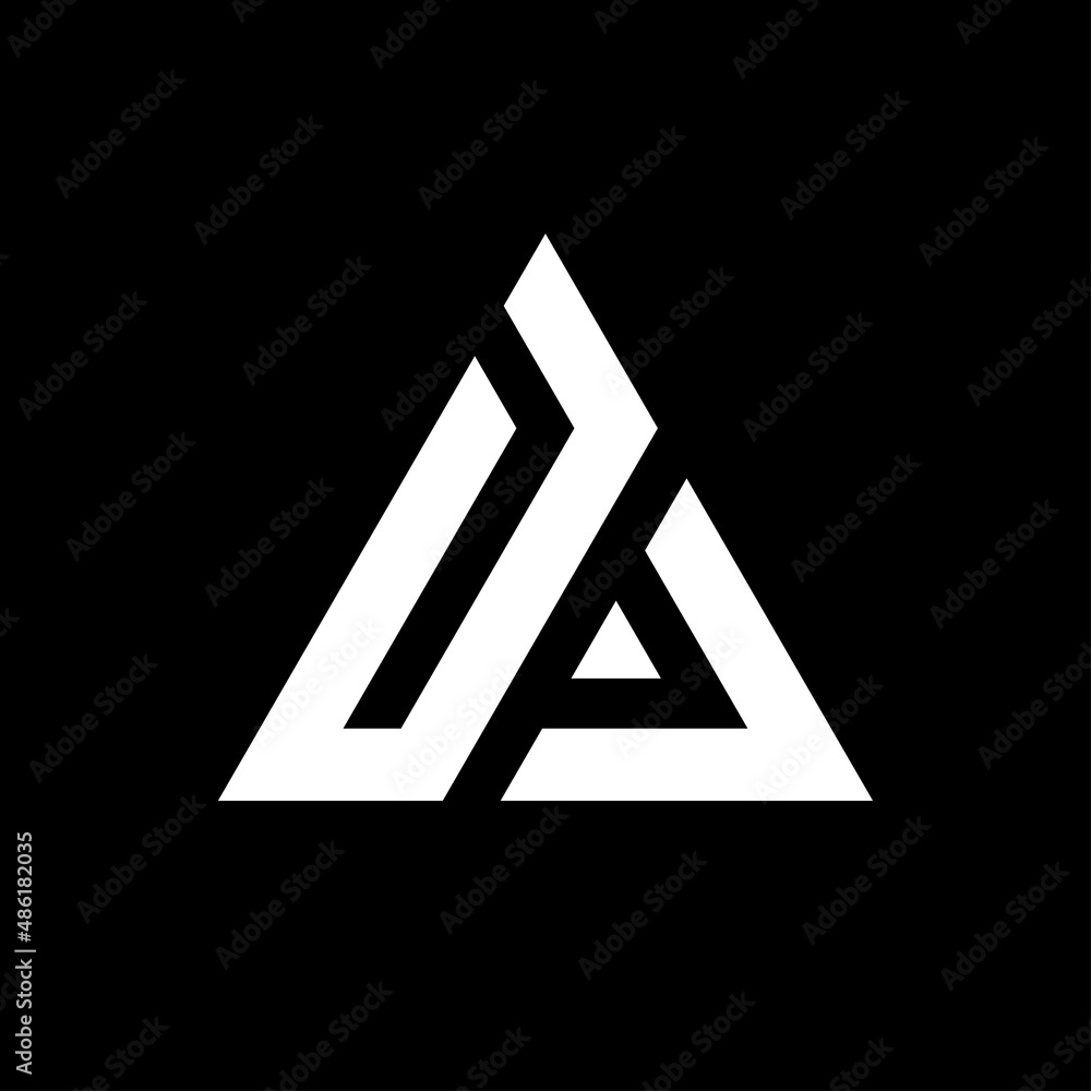 Letter DJ bold triangle logo Stock Vector | Adobe Stock