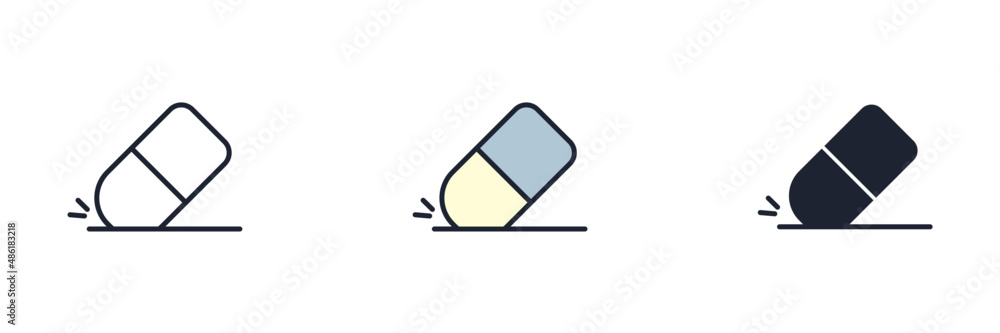Eraser icon symbol template for graphic and web design collection logo ...