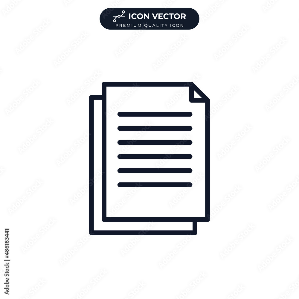 Paper icon, Document icon symbol template for graphic and web design ...
