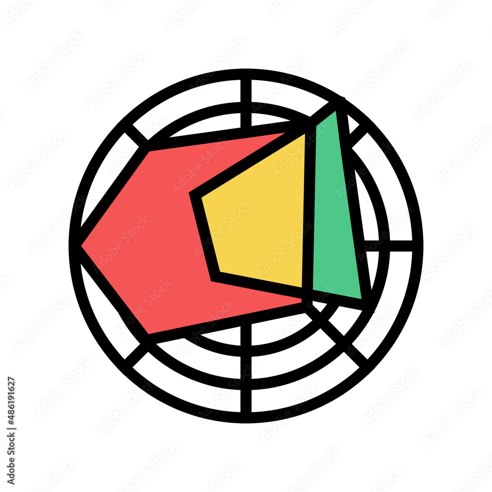 radar chart color icon vector. radar chart sign. isolated symbol ...