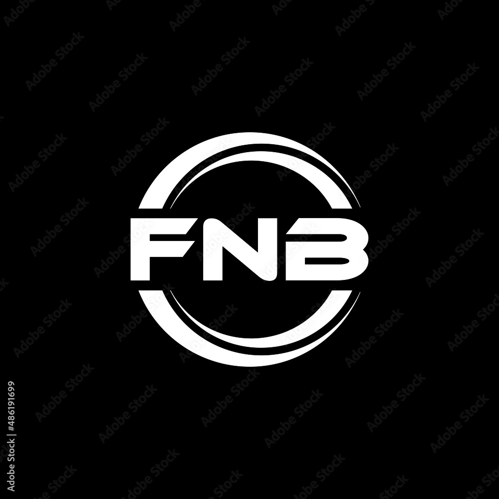 FNB letter logo design with black background in illustrator, vector ...