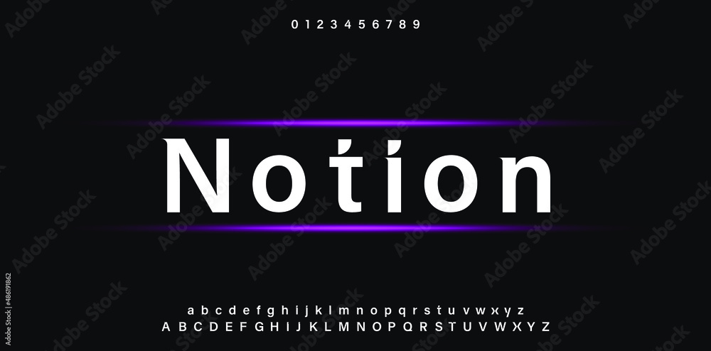 NOTION Modern minimal abstract technology science alphabet font ...