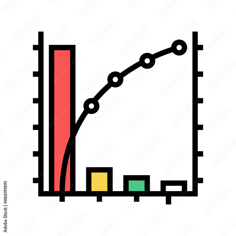 pareto chart color icon vector. pareto chart sign. isolated symbol ...