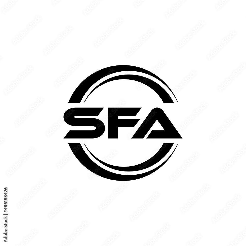 SFA letter logo design with white background in illustrator, vector ...