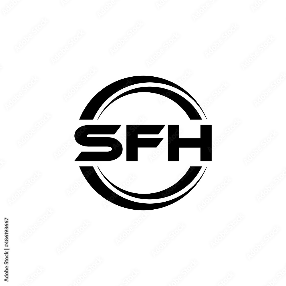 SFH letter logo design with white background in illustrator, vector ...