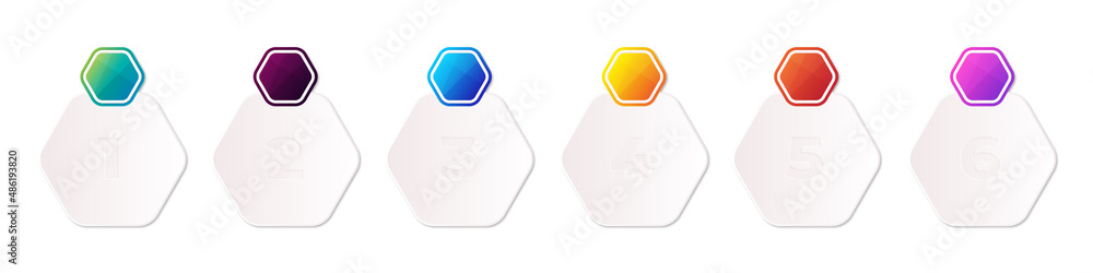 Line step infographic. 6 options workflow diagram, circle timeline ...