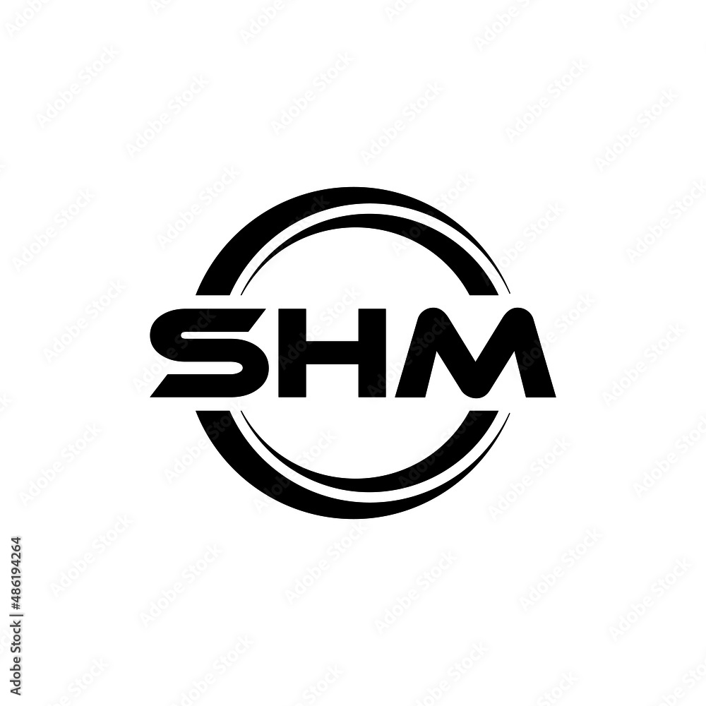 SHM letter logo design with white background in illustrator, vector ...