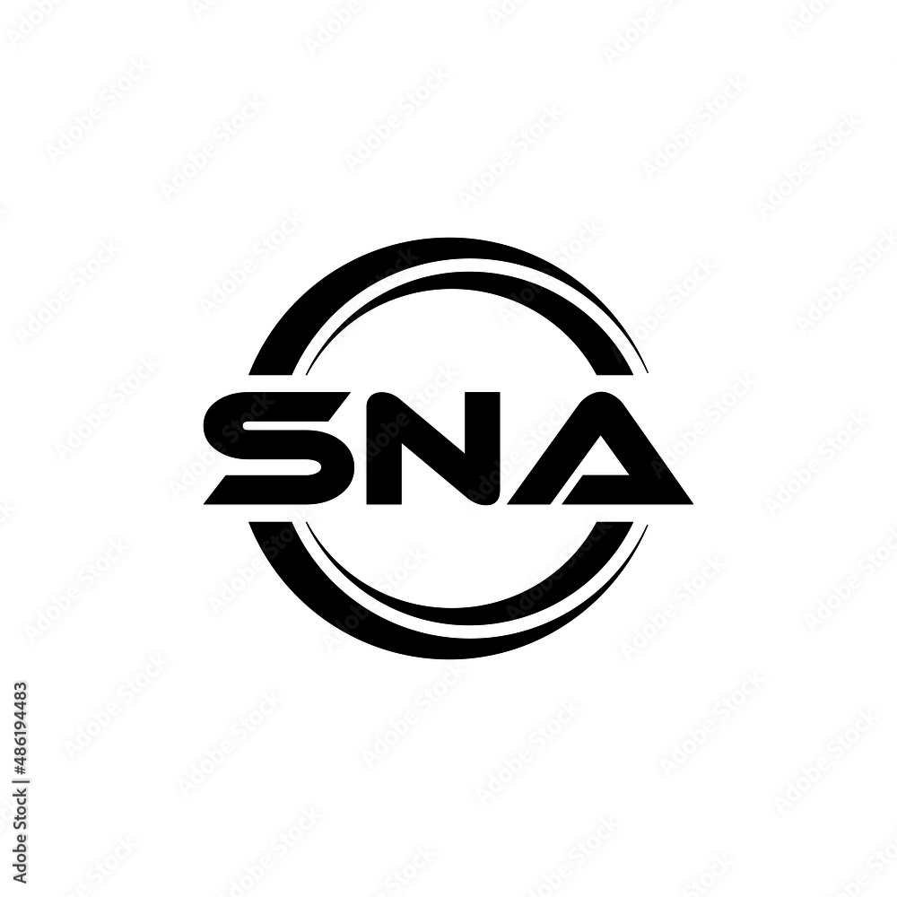 SNA letter logo design with white background in illustrator, vector ...