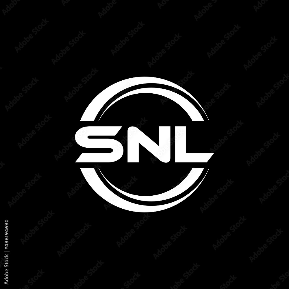 SNL letter logo design with black background in illustrator, vector ...