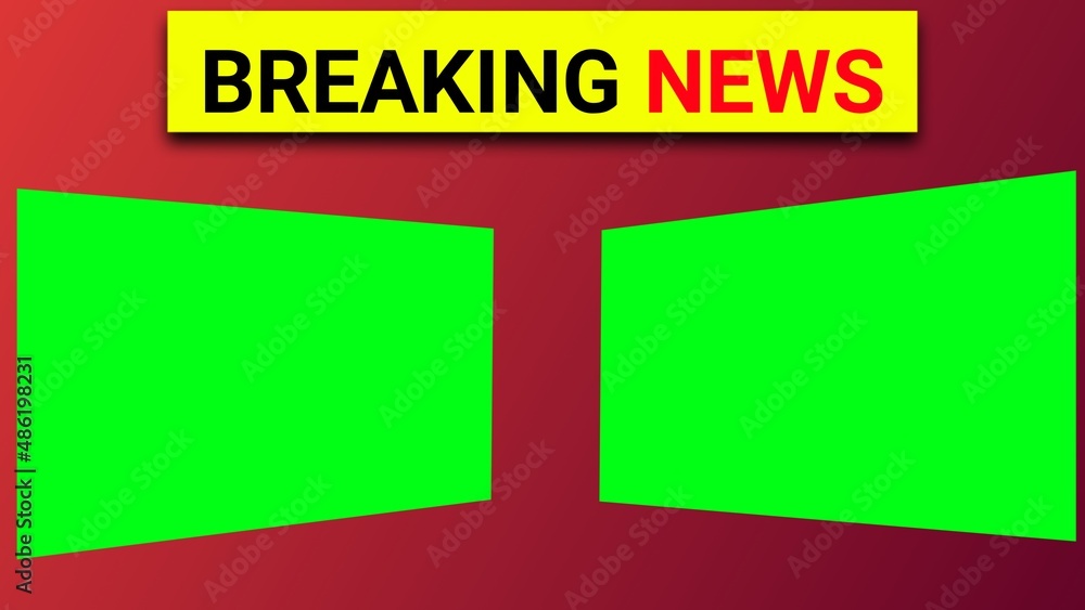 Breaking news banner with green screen. Banner for news channels and ...