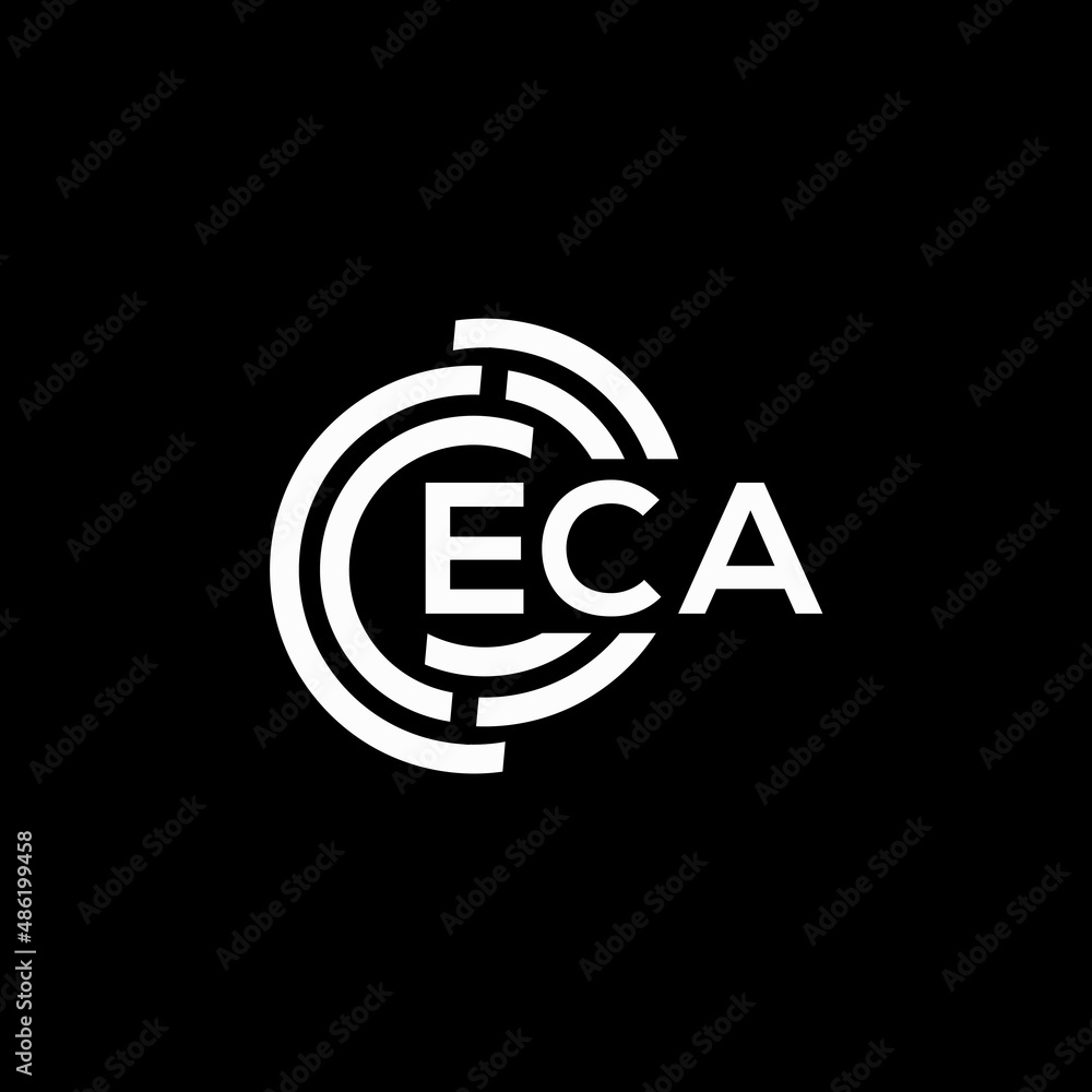 ECA letter logo design on black background. ECA creative initials ...