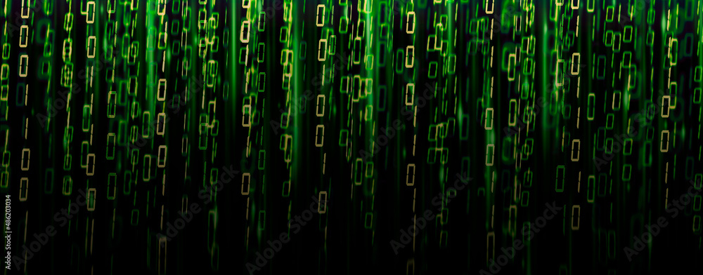 Digital background green matrix. Binary computer code. Hacker concept. Stock Illustration ...