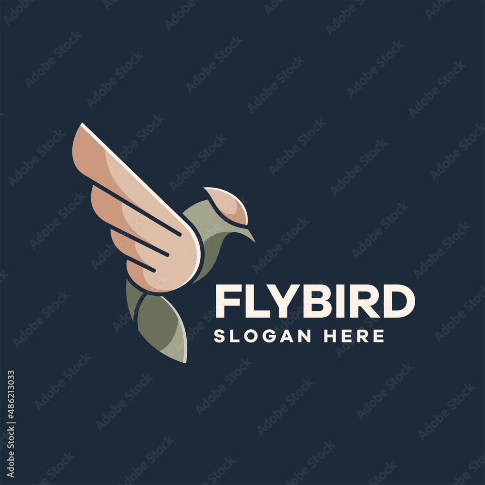 Fly Bird Illustration Logo Stock Vector | Adobe Stock