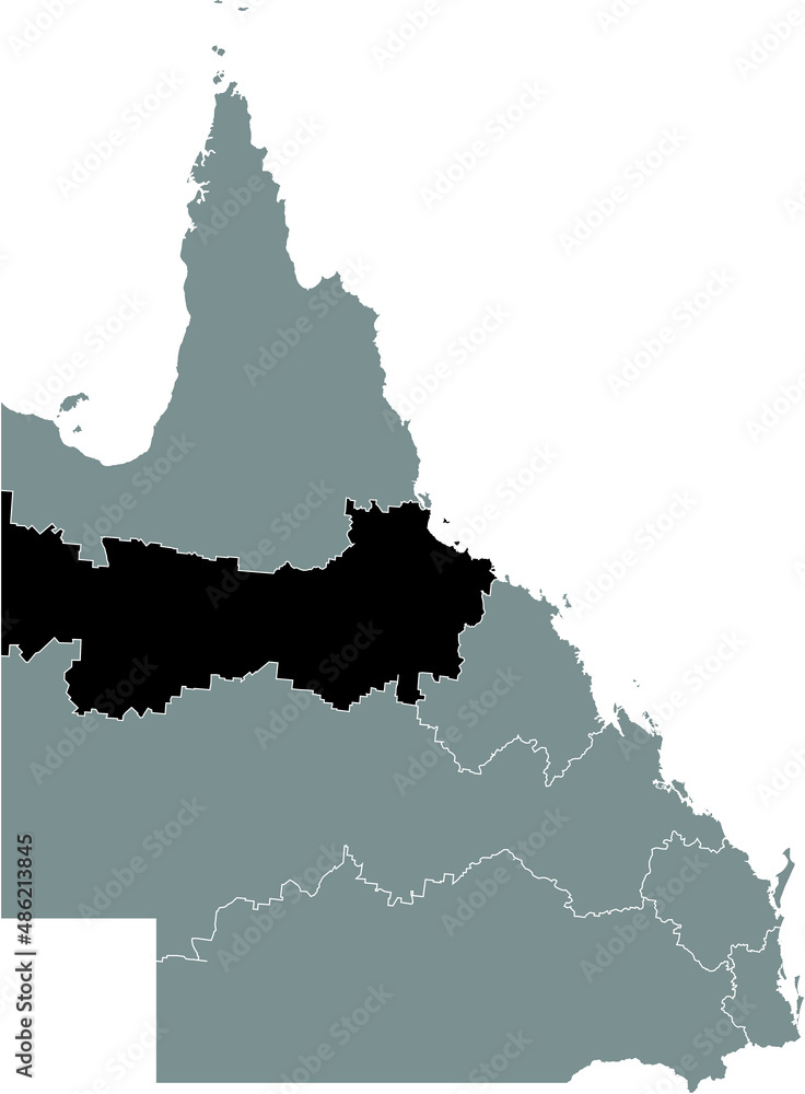 Black flat blank highlighted location map of the NORTH REGION inside ...