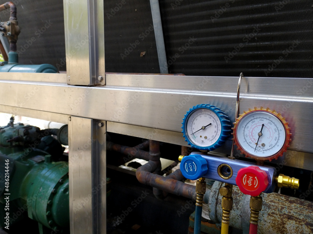 industrial tool pressure manifold gauge to checking refrigerant ...