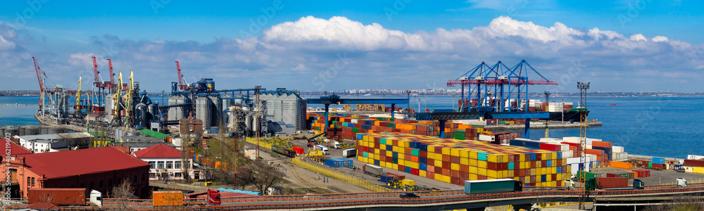 Logistics terminal for shipment of import-export freights in containers ...