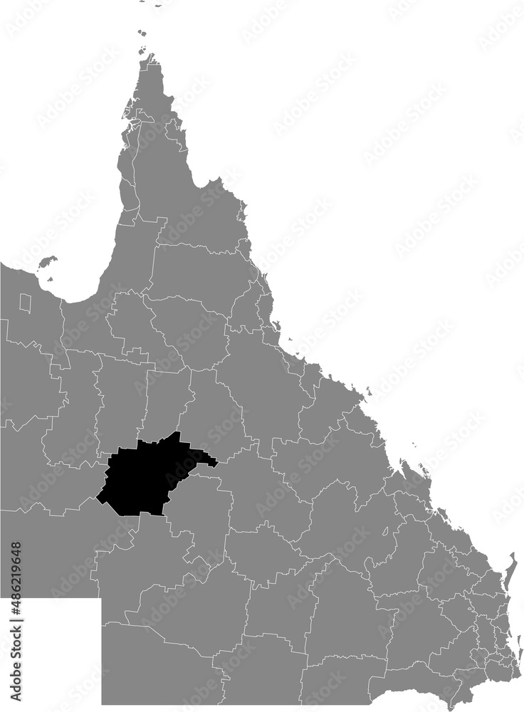 Vetor de Black flat blank highlighted location map of the SHIRE OF ...