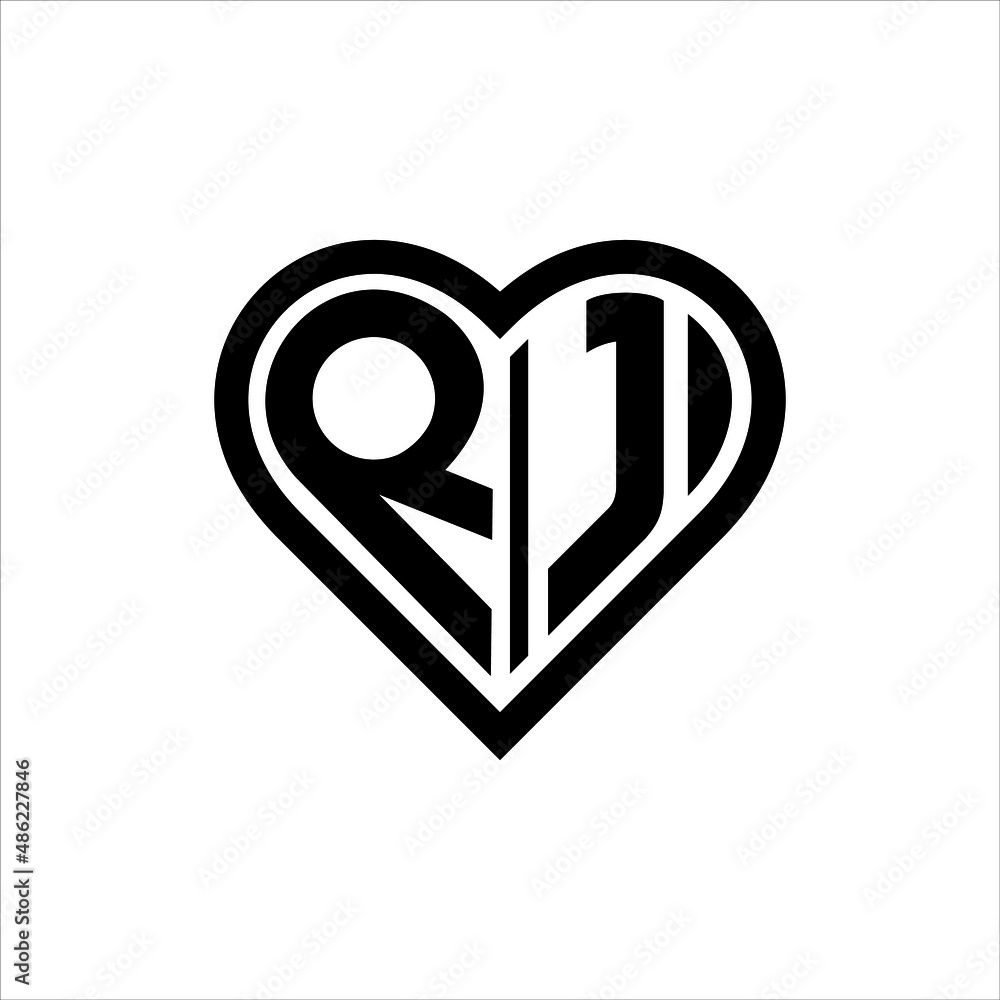 RJ Letter logo design emblem vector Icon, emblem with white background ...