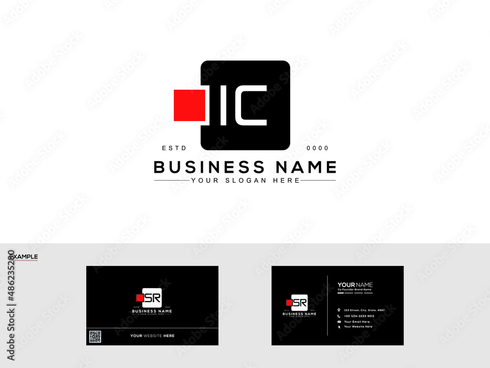 Initial letter IC logo, abstract Ic stylish logo with overlap vintage ...