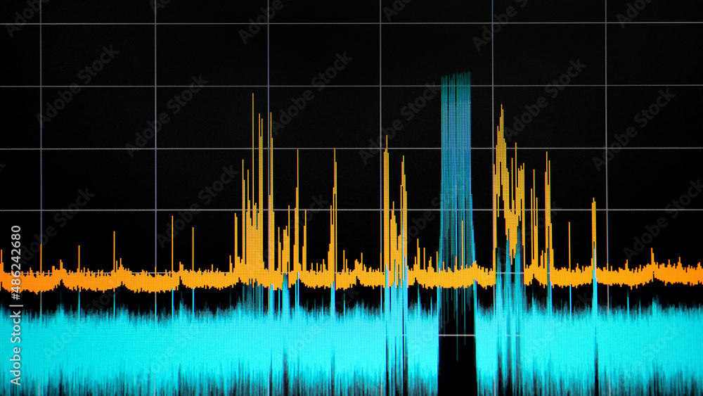 Electrical waveforms of the measured digital signal. Oscillogram of the ...