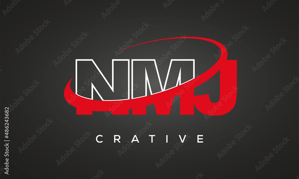 NMJ Letters Creative Professional logo for all kinds of business Stock ...