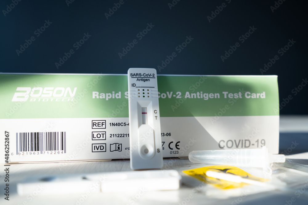 Xiamen Boson biotech rapid sars-cov-2 antigen test card kit. Stock ...