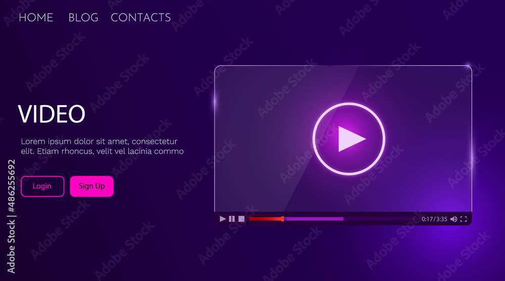 Video player presentation. Multimedia concepts. Modern futuristic ...