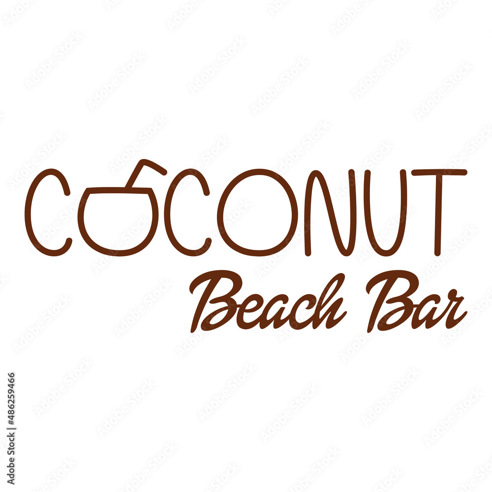 Vecteur Stock Logotipo de bar tropical. Logo bebida de agua de coco ...