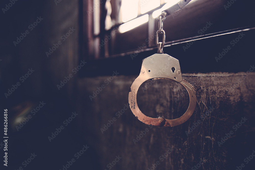 violence crime and kidnapping people concept, criminal tying woman ...