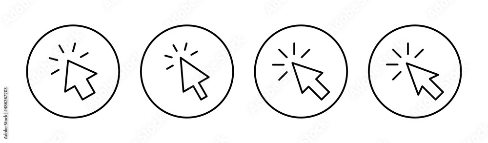 Click icons set. pointer arrow sign and symbol. cursor icon Stock ...