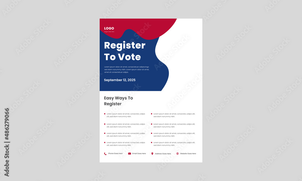 voter registration flyer design template. easy way register for vote ...