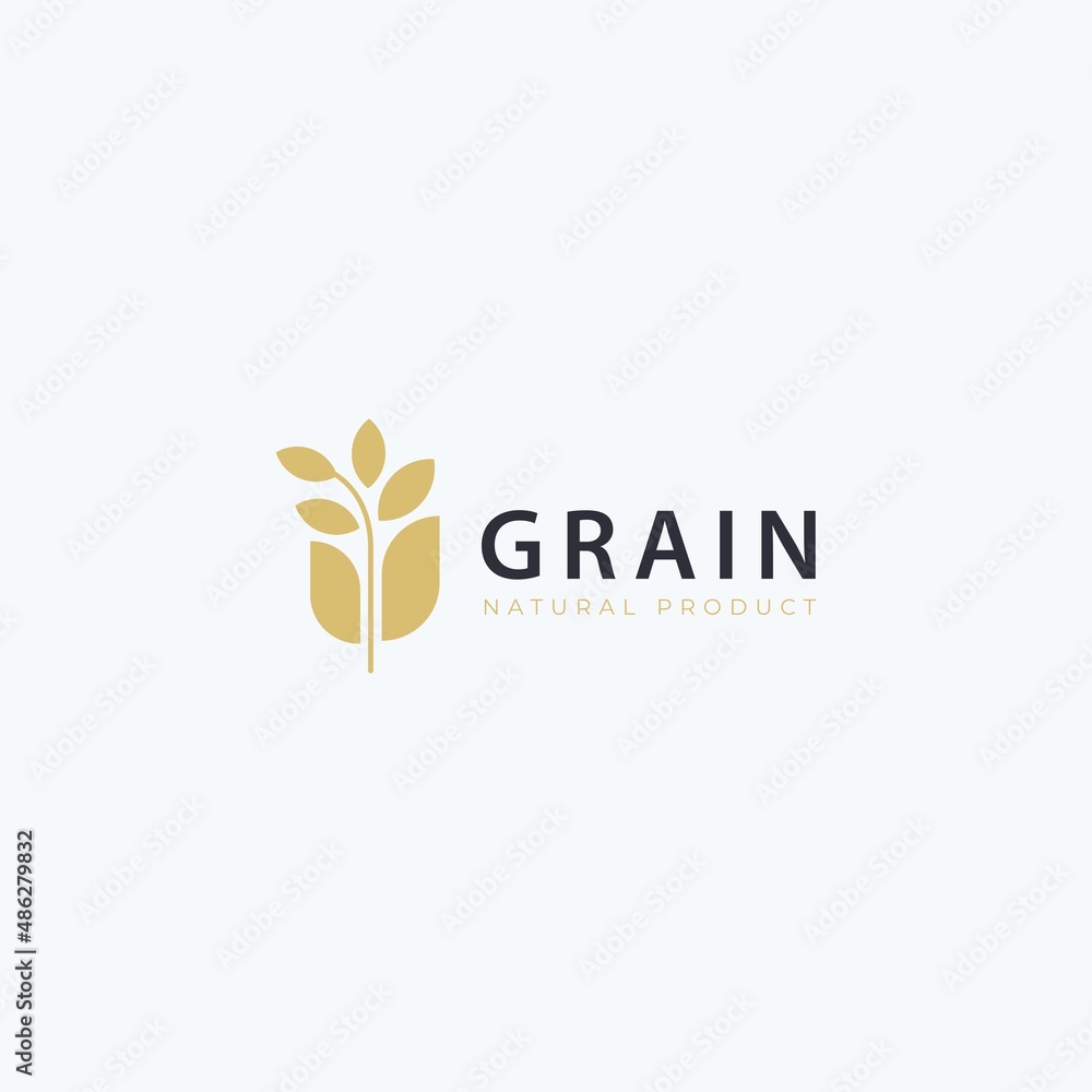 Wheat / grain icon logo vector design. Simple logo for farm, pastry ...