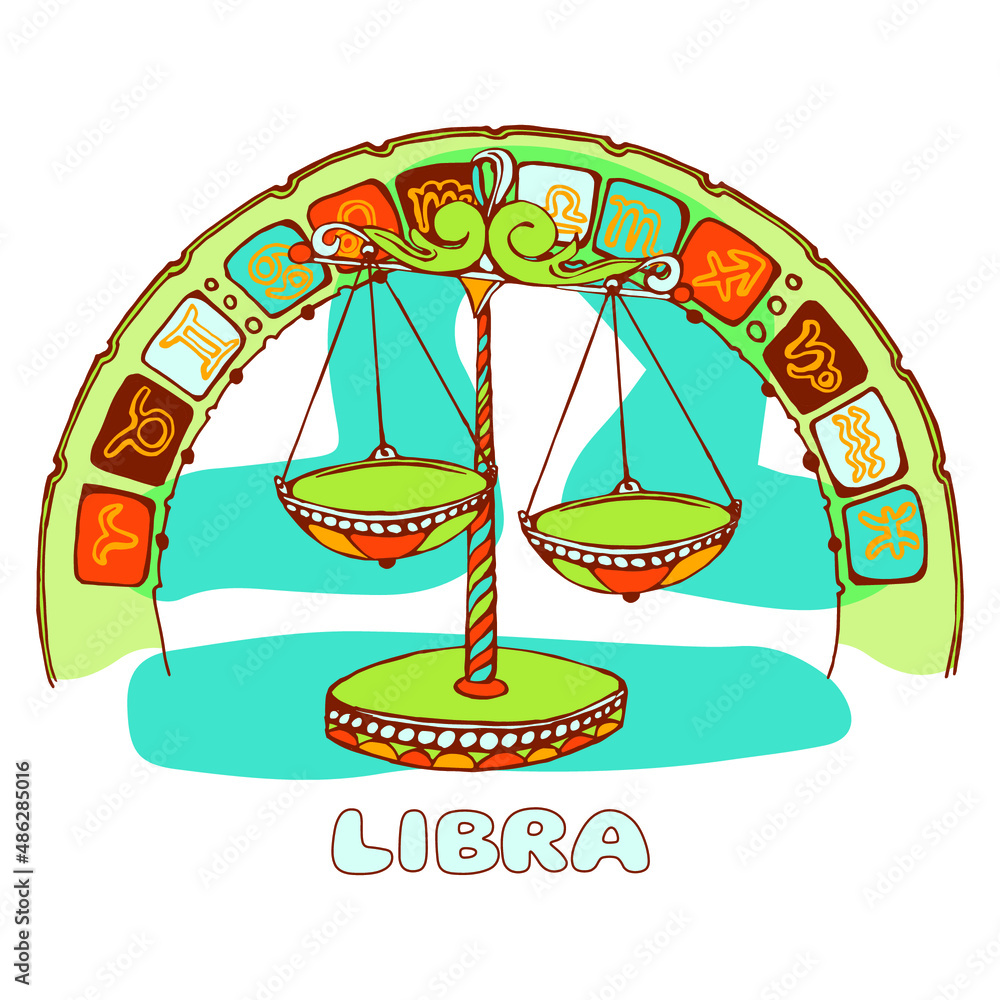 Libra constellation. Zodiac to swear. Elements of mythical creatures ...