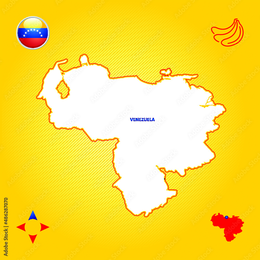 simple outline map of venezuela Stock Vector | Adobe Stock